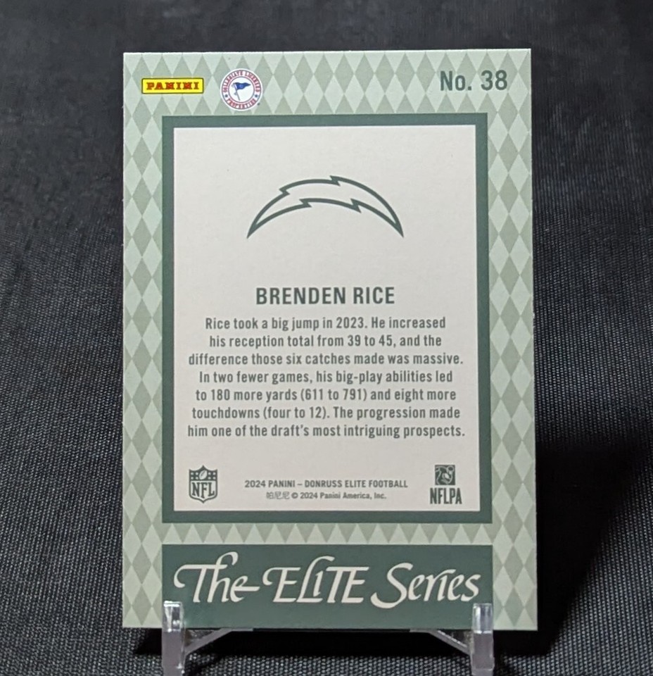 Brenden Rice The Elite Series Foil Rookie RC 2024 Donruss Elite Card 38 ...