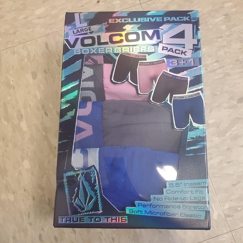 VOLCOM Men's 4 Pack Boxer Briefs 5.5" Inseam Multi Color Microfiber Large 36-38 | eBay