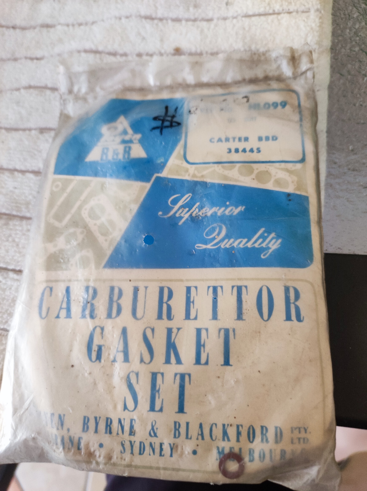 Payen B & B, HL099 Gasket Set for Carter BBD 38445 2V Valiant V8 AP6 to ...