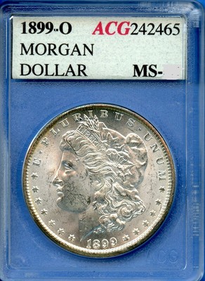 1899 O Morgan Silver Dollar US Rare 1980's Rattler Style Accugrade 1899 ...
