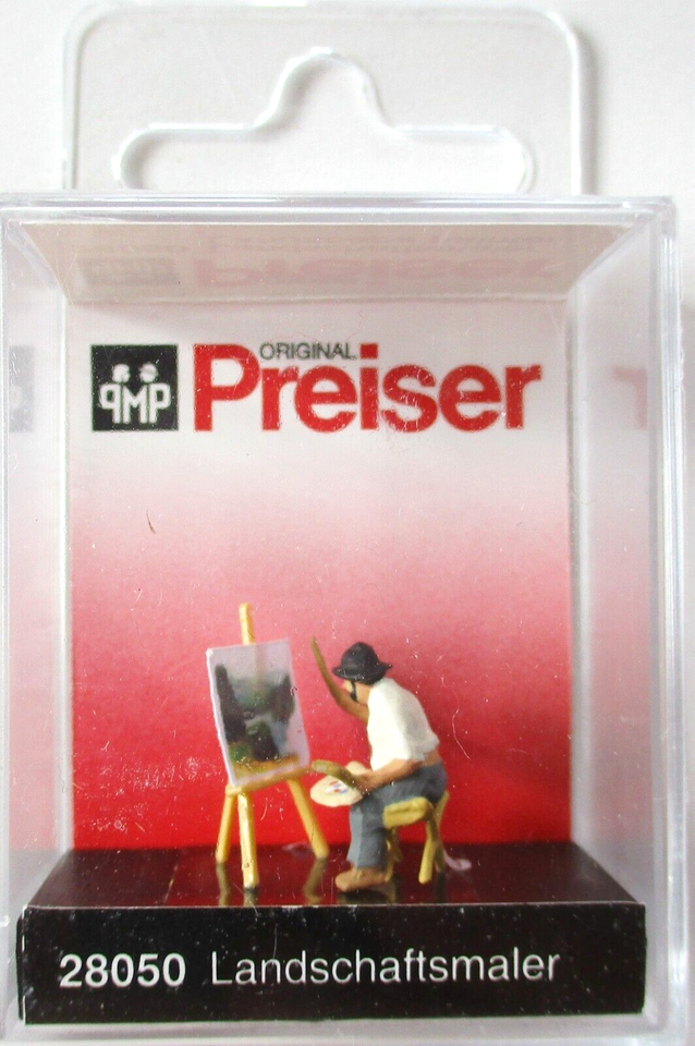 HO Preiser Figure 28050 Seated Landscape Artist with Easel & Work in ...