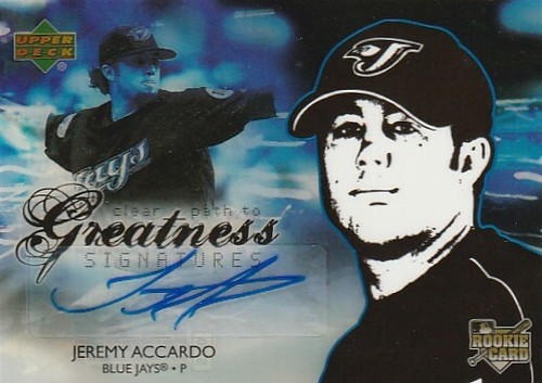 2006 UD Future Stars Jeremy Accardo Toronto Blue Jays Autograph Auto ...