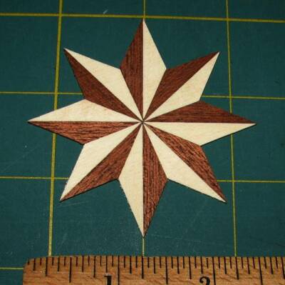 Wood Inlay Medallion - 8-Point Star, Sapele (Mahogany) and Holly 2-1/2 ...