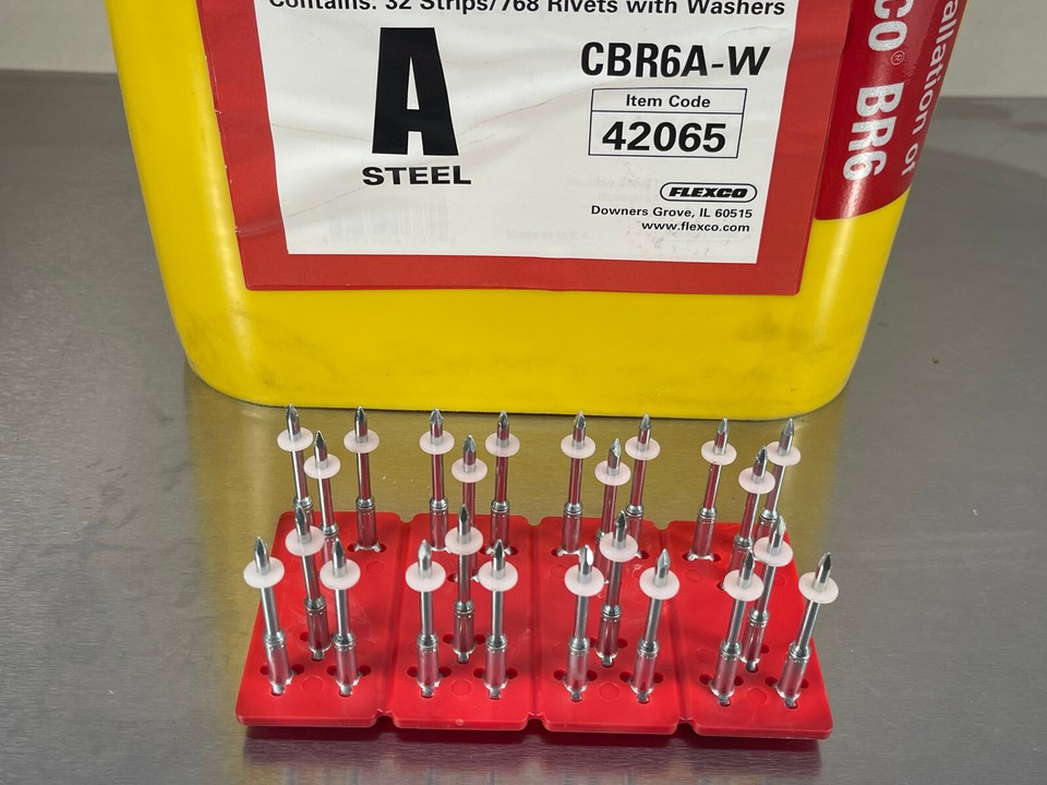 Flexco CBR6A-W Rapid Loader Rivet Strips Size A Red 42065 (768 Rivets) | eBay