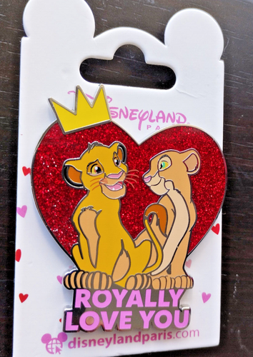 Simba & Nala in Heart Valentine Disney Paris Dlrp Dlp Fev 2024 Glitter ...