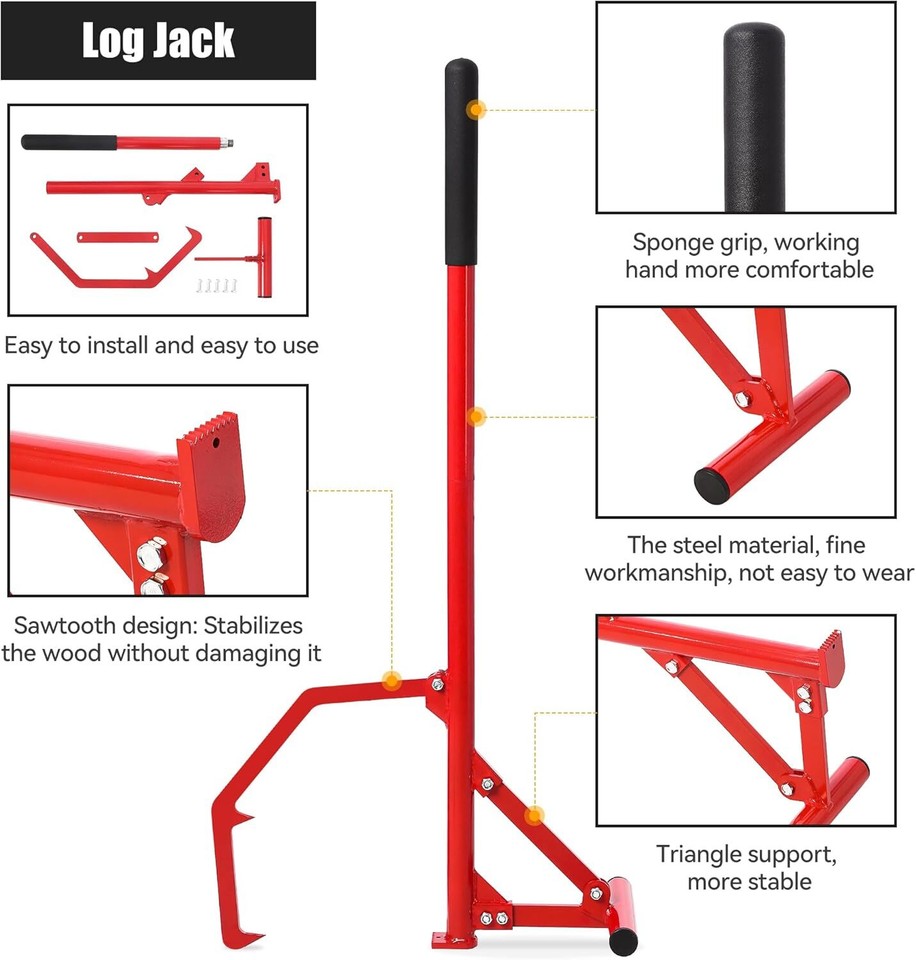 51" Steel Timberjack TimberJack Tool Log Lifter Roller Log Cant Hook ...