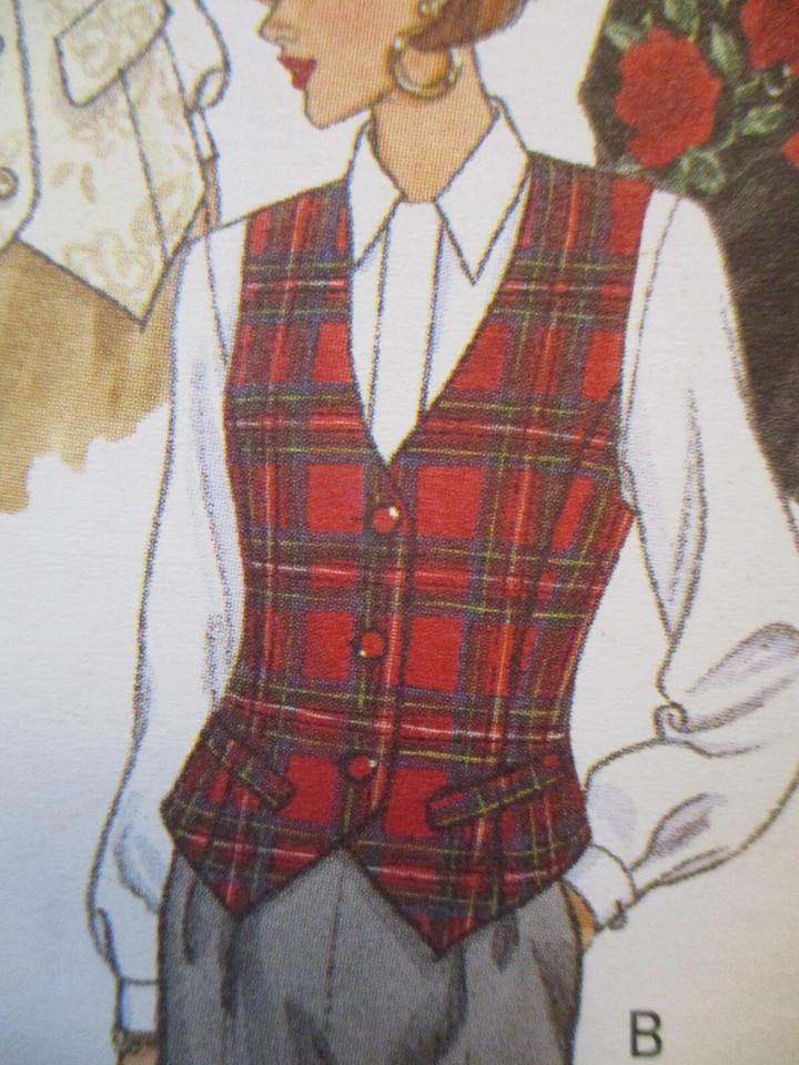 Butterick Pattern 6417 Misses Size XS-S-M Vests Cut Complete Vintage ...