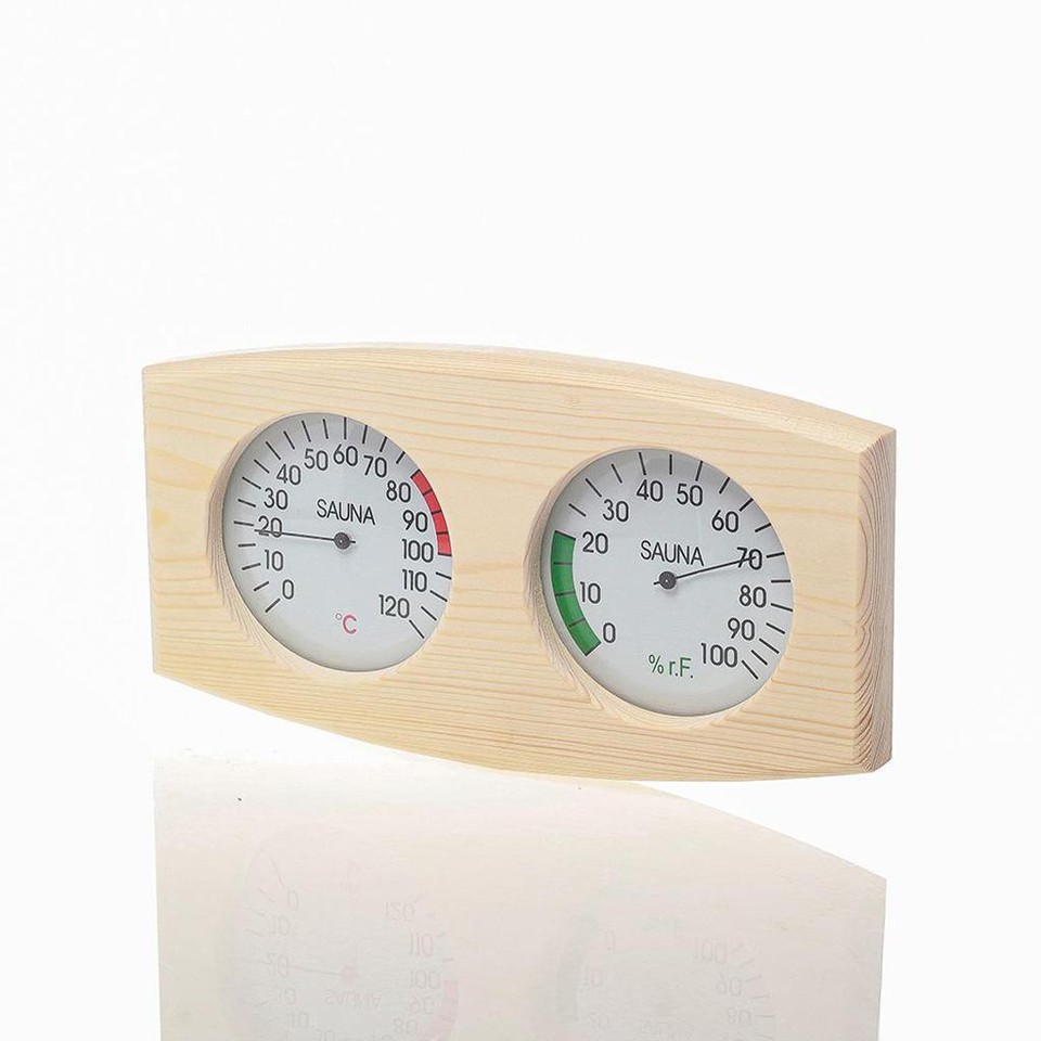 meriglare Wood Grain Sauna Thermometer&Hygrometer 2 in 1 Wood ...