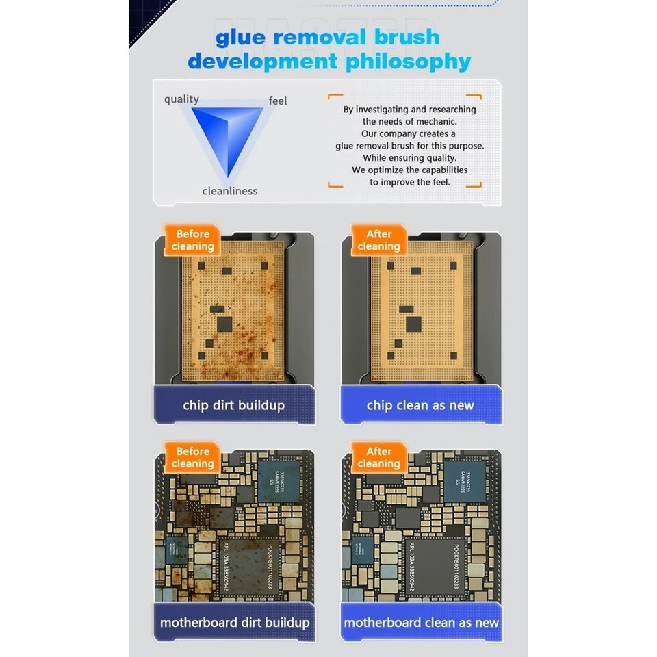 Motherboard Chip Glue Removal IC Pad Cleaning PCB CPU Clean Dust9294 ...