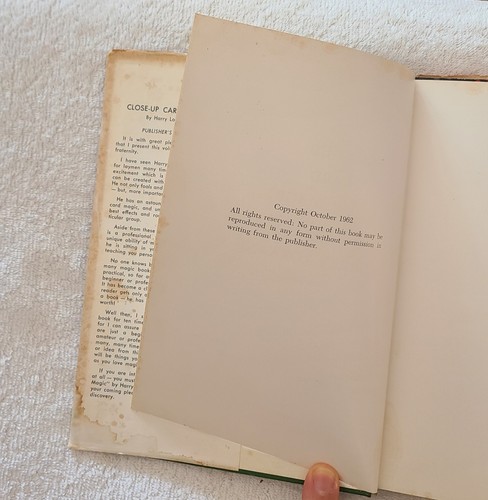 Close-Up Card Magic by Harry Lorayne Slight Book | eBay