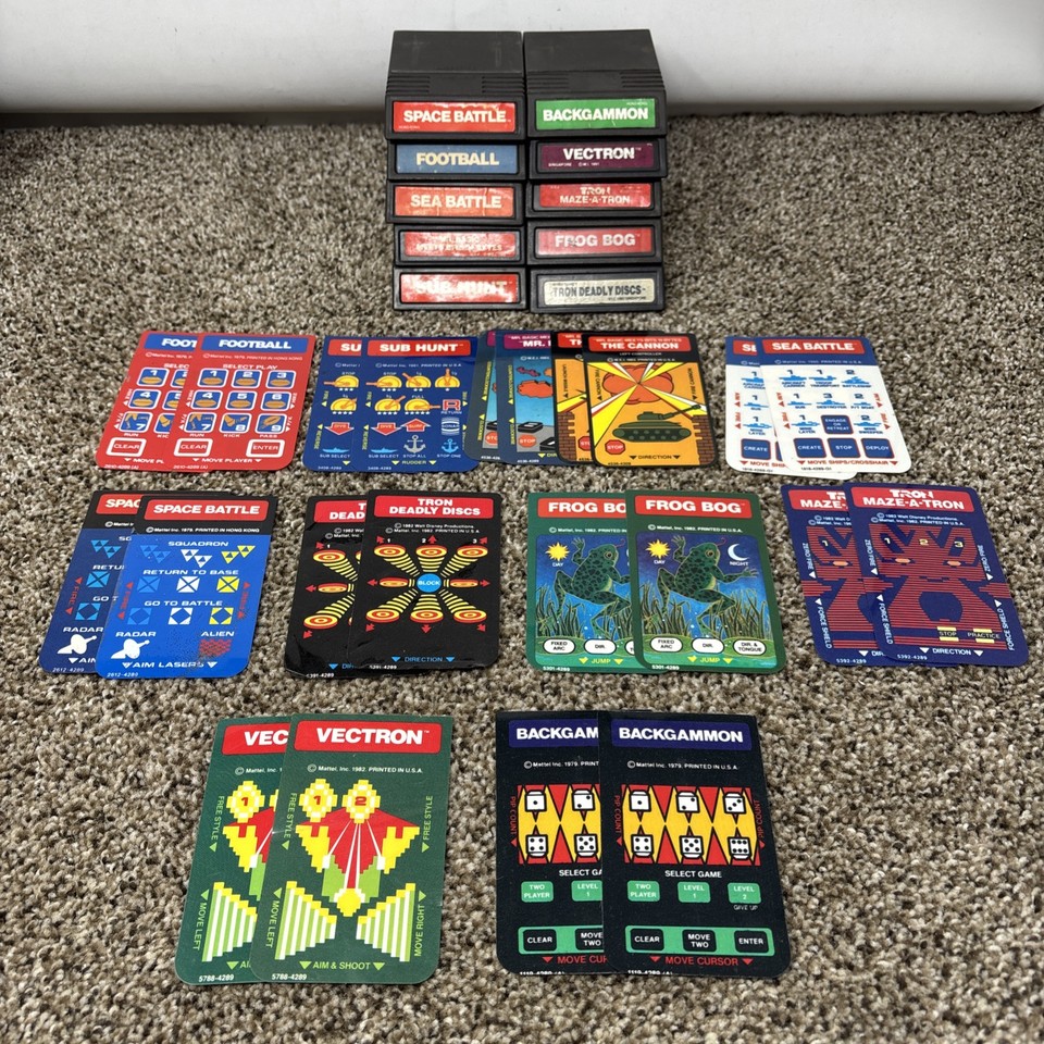 Intellivision Video Game Cartridges Lot Of 10 Games With Overlays ...