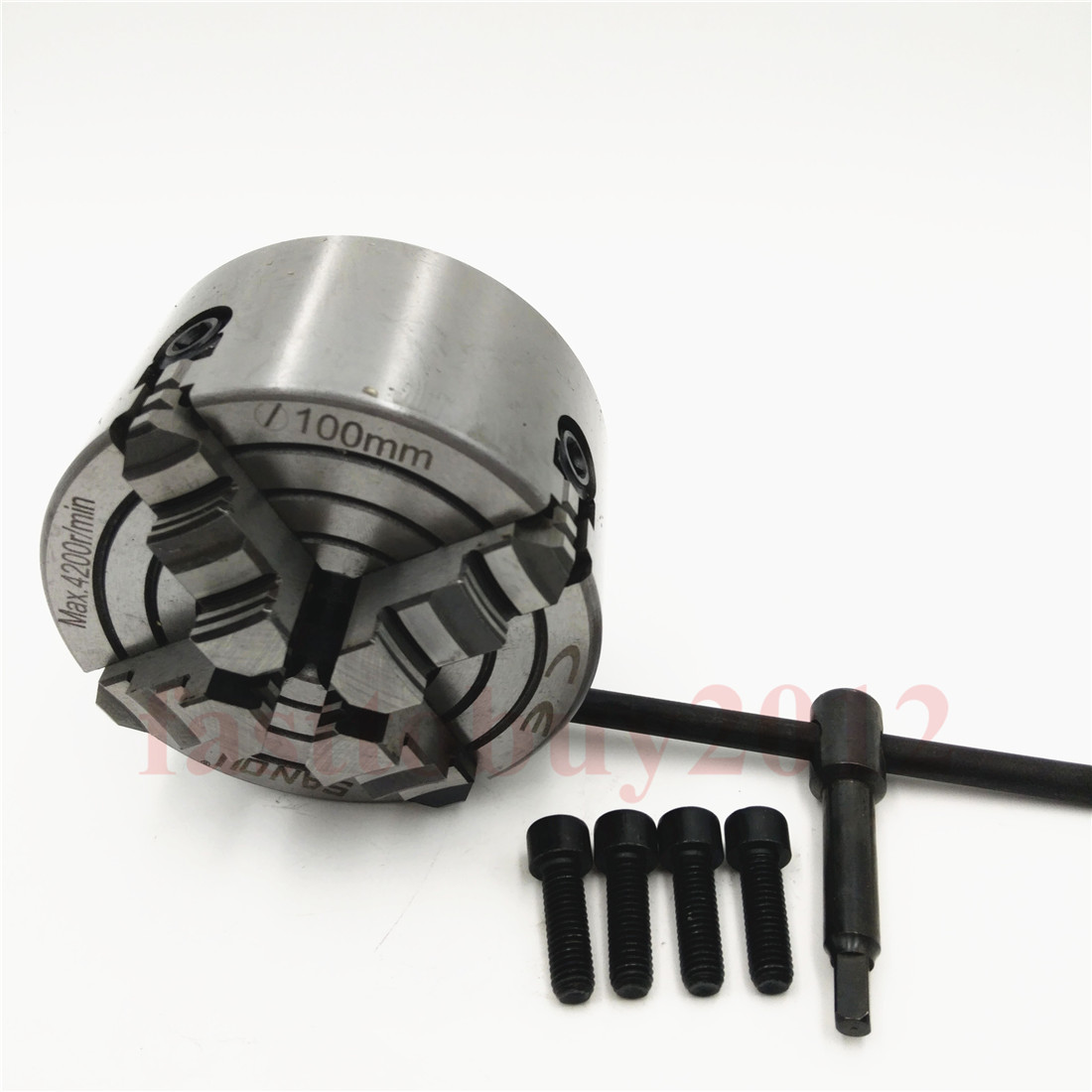 Reversible Lathe Chuck 4" 4 Jaw 100mm 4-Jaw Independent Chucks K72-100 ...