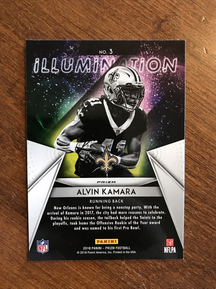 Alvin Kamara 2018 Prizm Illumination Silver #3 New Orleans Saints ...