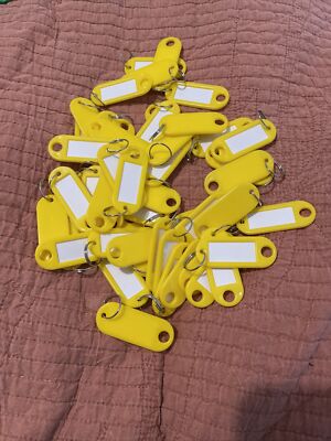 50 yellow plastic key tags freepost acc406 | eBay Australia
