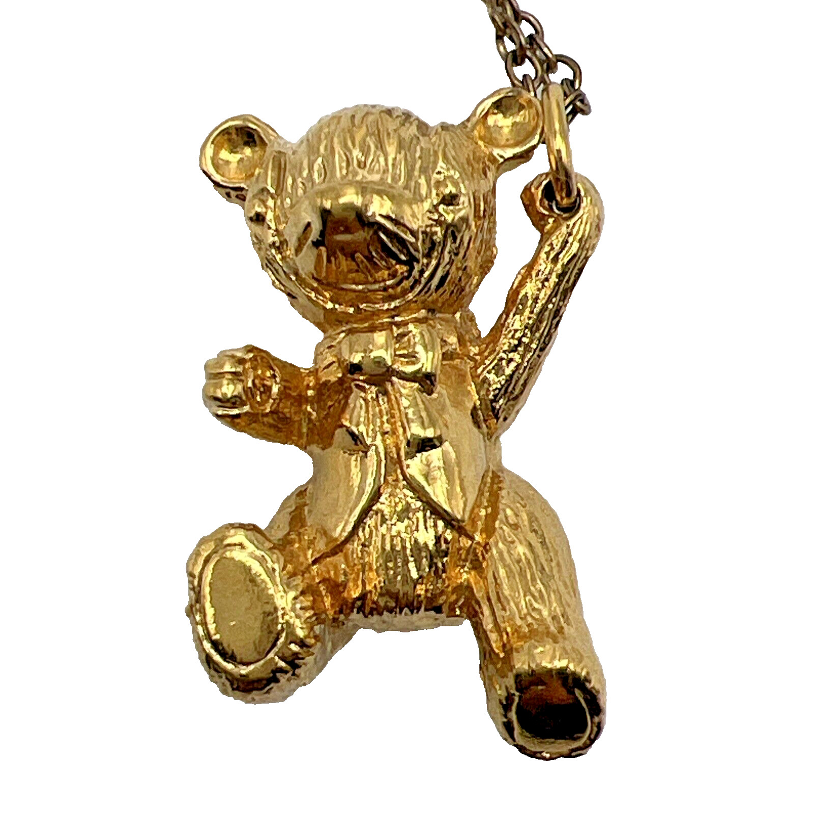 Franklin Mint Teddy Bear Pendant Necklace 18" Limited… - Gem