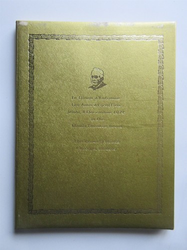 1975 Dinner hard cover Menu Friends of Auguste Escoffier Beverly House ...