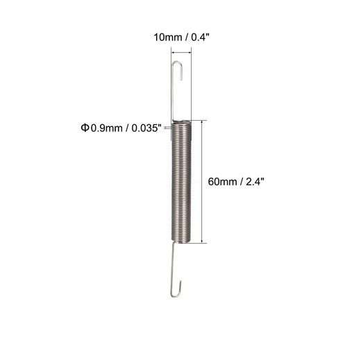 60mm x 10mm x 0.9mm Metal Dual Hook Tension Spring Gray 3pcs | eBay