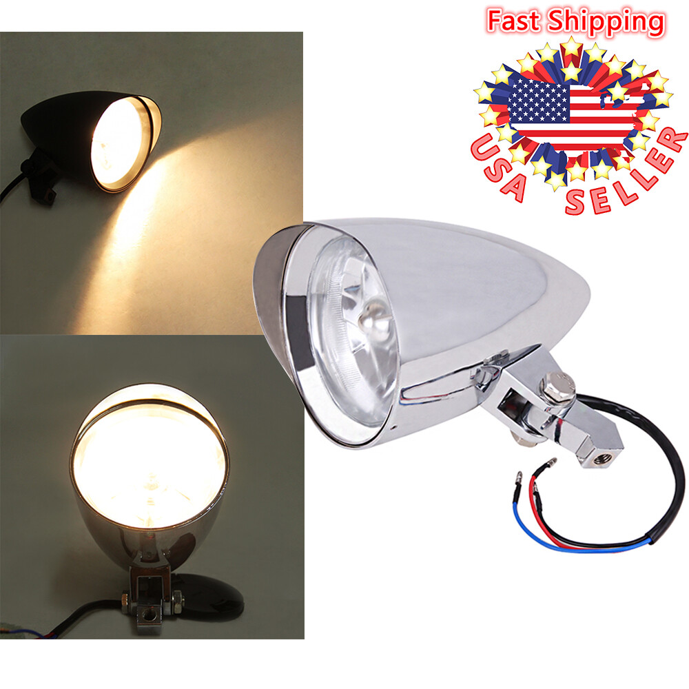 Universal 4.5" Motorcycle Visor Bullet Head Light Lamp For Harley Dyan ...