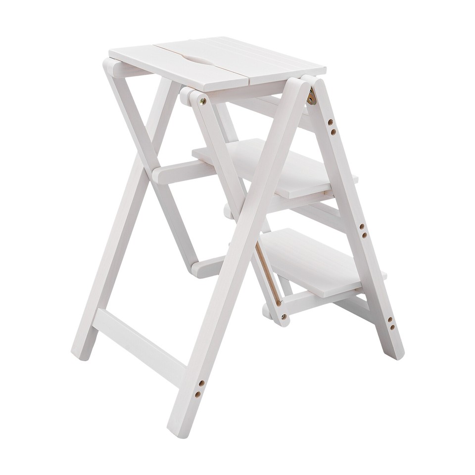 Step Stool Ladder 3-Step Foldable Step Stool Within 100kg/ 220.46 lbs ...