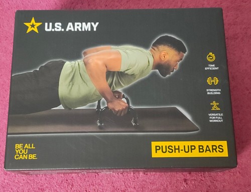 Pair of US ARMY PUSH UP BARS Set w/ Foam Handles Arms Chest Core Back ...