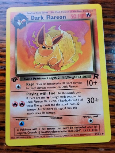 LP Pokemon Dark Flareon 1st Edition Team Rocket 35/82 | eBay