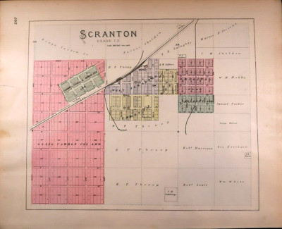 1887 Plat Map ~ KANSAS ~ SCRANTON Twp., OSAGE Co. ~ (14x17) #207A | eBay