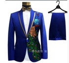 Mens Sequins Peacock Suit Blazer Bar Coat&Pant Jacket Dress Formal ...