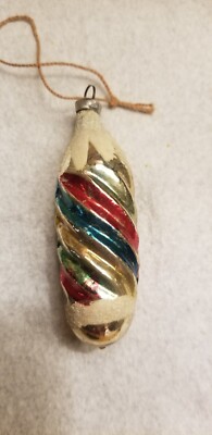 ANTIQUE MERCURY GLASS PATRIOTIC SWIRL BARBER POLE CHRISTMAS ORNAMENT ...
