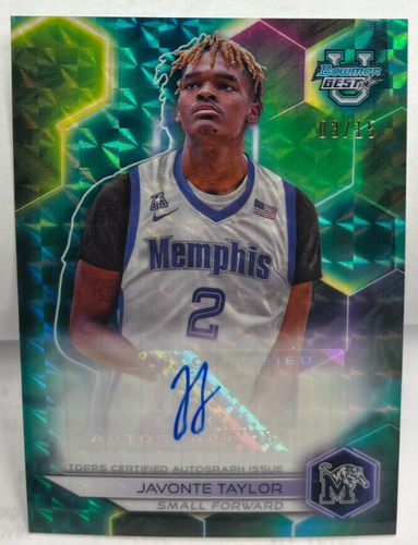 Javonte Taylor 2023-24 Bowman's Best U Teal Geo Refractor Autograph ...