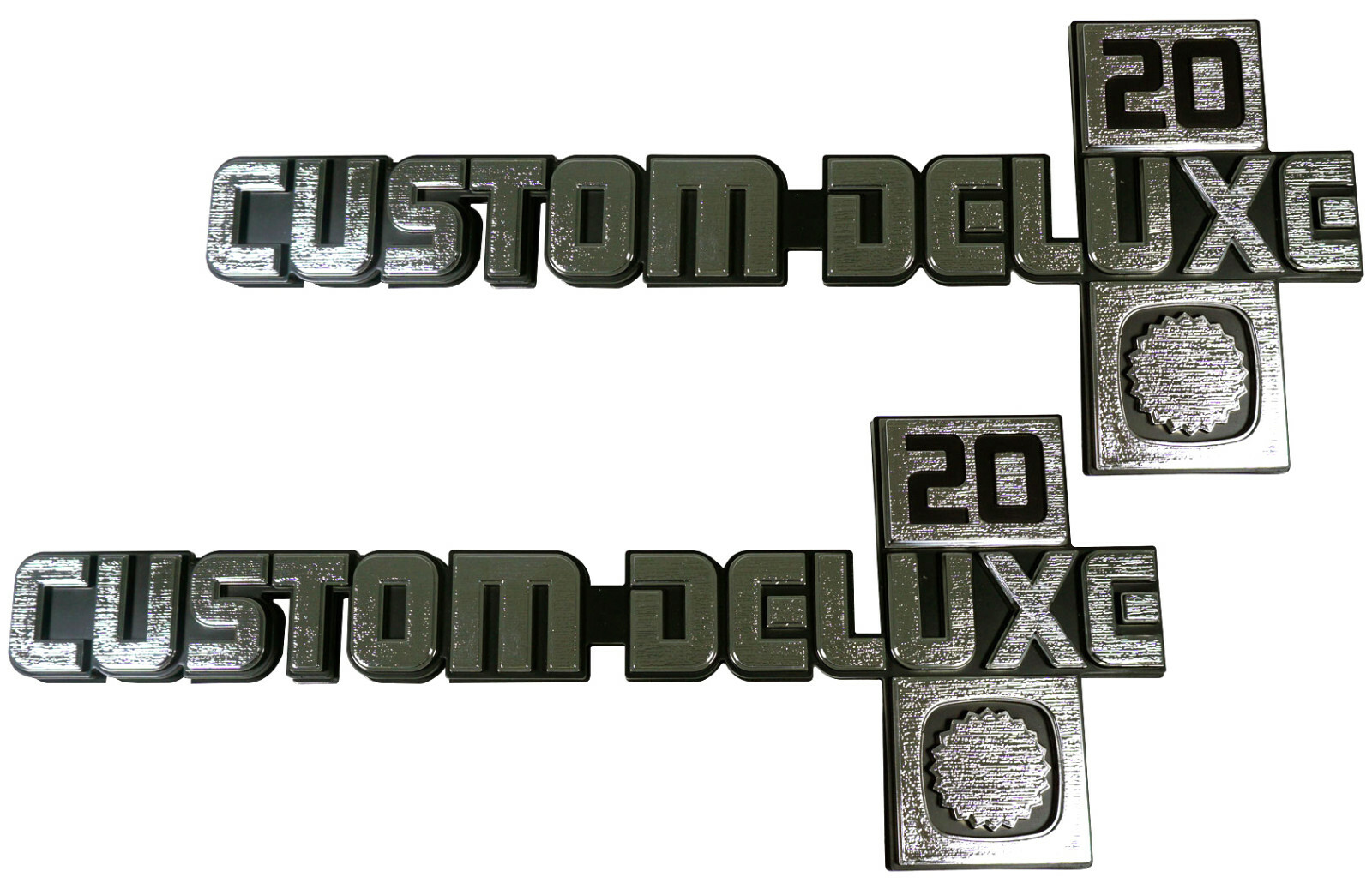 NEW Custom-Deluxe 20 Fender Emblem PAIR For 81-88 Chevy C20 K20 Trim ...