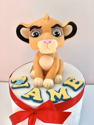 Simba Lion King &Name Edible Cake Topper,christening,baby Shower Edible ...