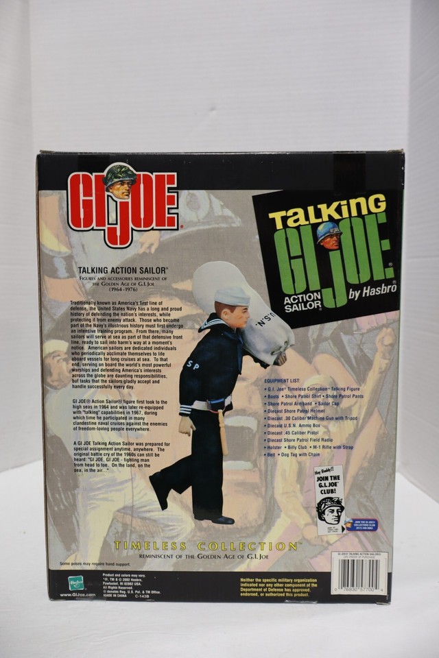 GI Joe Timeless Collection 12" Talking Action Sailor Figure 2002 Hasbro ...
