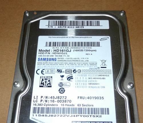 Samsung HD161GJ 160 GB Internal 7200 RPM 3.5" Hard Drive -HD161GJ ...