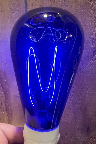 Antique Light Blue Bulb - Coiled Carbon Filament 60watt 115volt | eBay