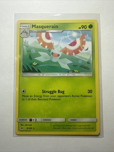 Sun & Moon Masquerain 8/149 Rare Pokemon Card | eBay UK