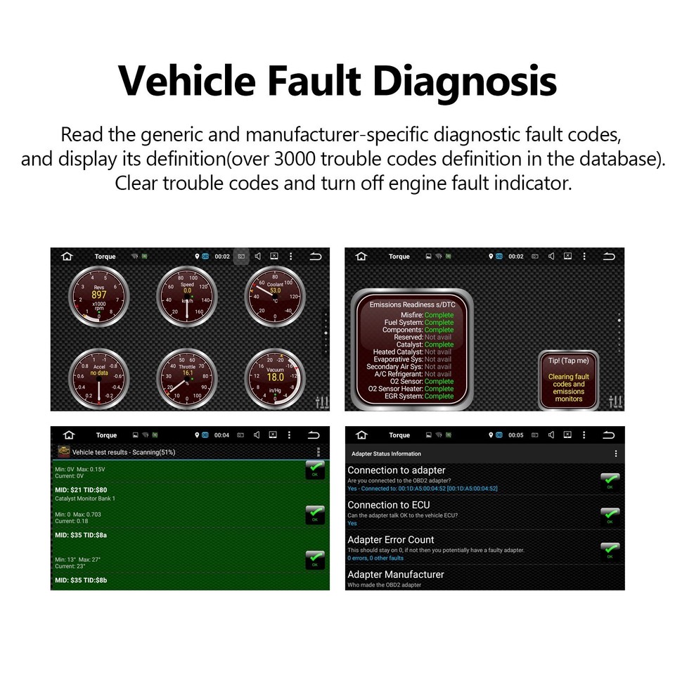 New OBD2 Scanner Bluetooth Scan Tool Live Data Diagnostic CEL Scanner ...