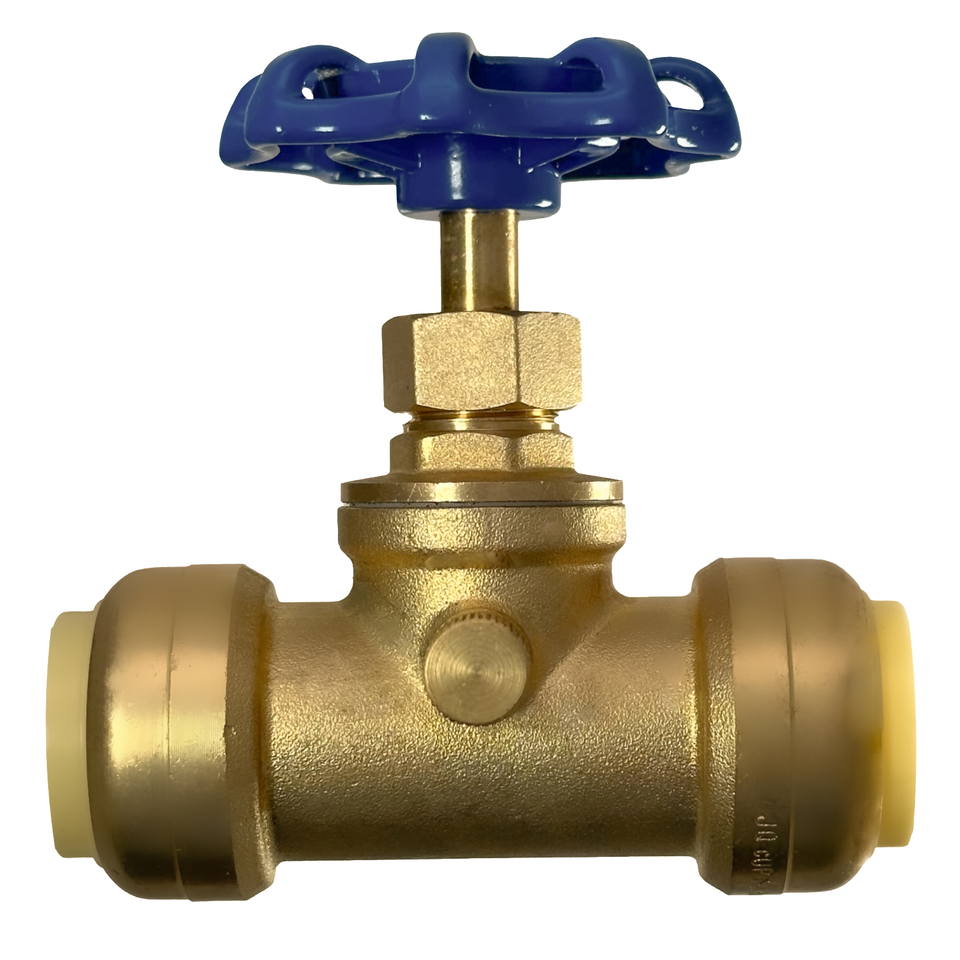 10 Pack XFITTING 3/4" Push Fit Gate Valve with Drain and Vent, 2-5-2=10 ...