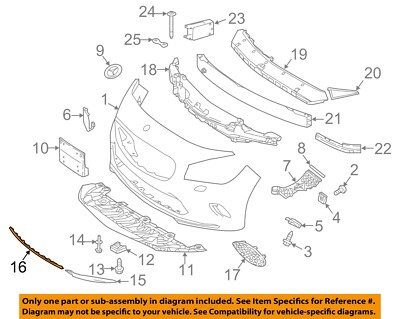 MERCEDES OEM 17-19 CLA250 Bumper Components-Front Trim 1178854900 | eBay