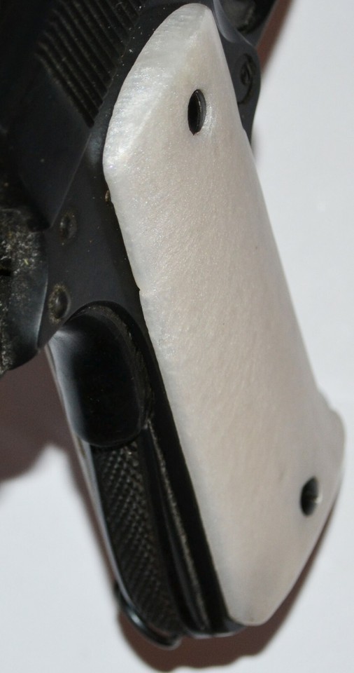 Llama Especial pistol grips smooth pearl white plastic | eBay