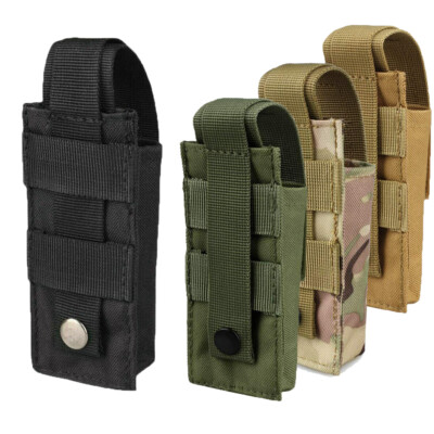Tactical Molle Flashlight Pouch Holder Belt Holster Police Pepper Spray ...