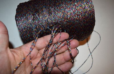 Heavy Multi 2mm Zari Lurex rope yarn, metallic thread Unique yarn 100 ...