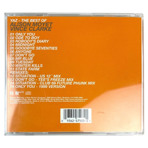 Vintage The Best of YAZ Yazoo CD 1999 Alison Moyet Vince Clarke Reprise ...