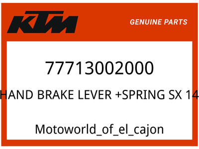 KTM OEM Part 77713002000 HAND BRAKE LEVER +SPRING SX 14 | eBay