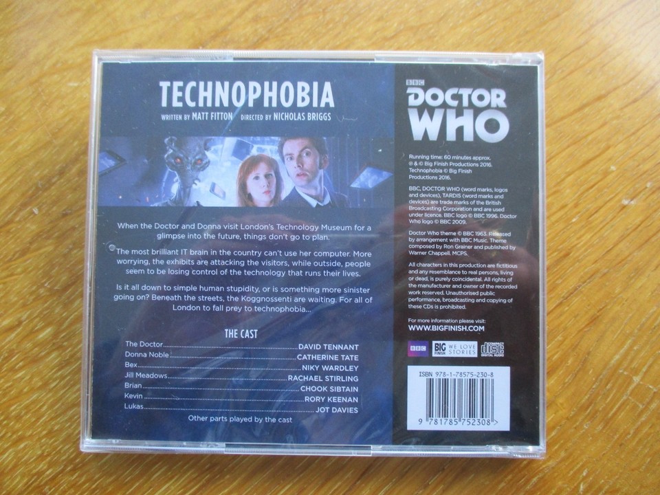 Doctor Who Technophobia, 2016 Big Finish audio book CD *SEALED, OUT OF ...