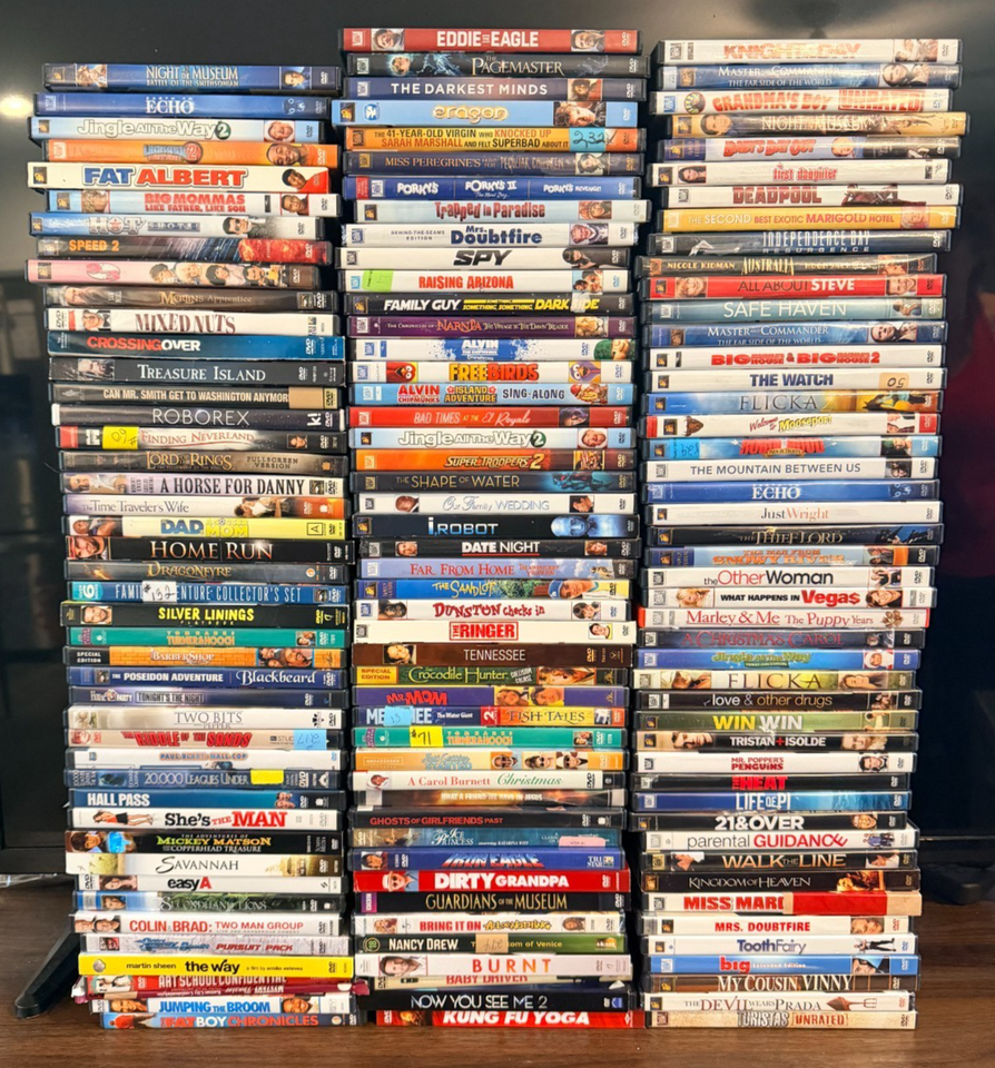 Lot of 120+ Used DVDs - Mixed subject, Comedy, Family & Love DVD | eBay