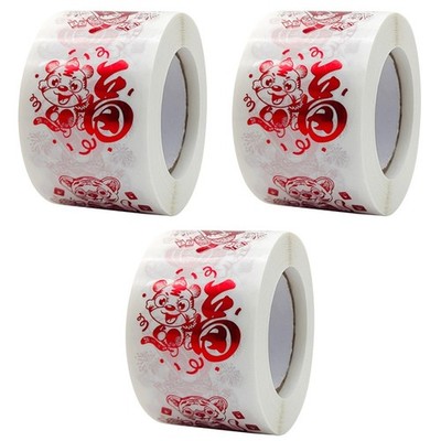 3 Rolls New Year Stickers Self Adhesive Labels Envelope Sealer Name ...