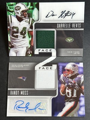 2020 Panini Face to Face Randy Moss and Darrelle Revis Dual Auto 10/10 ...