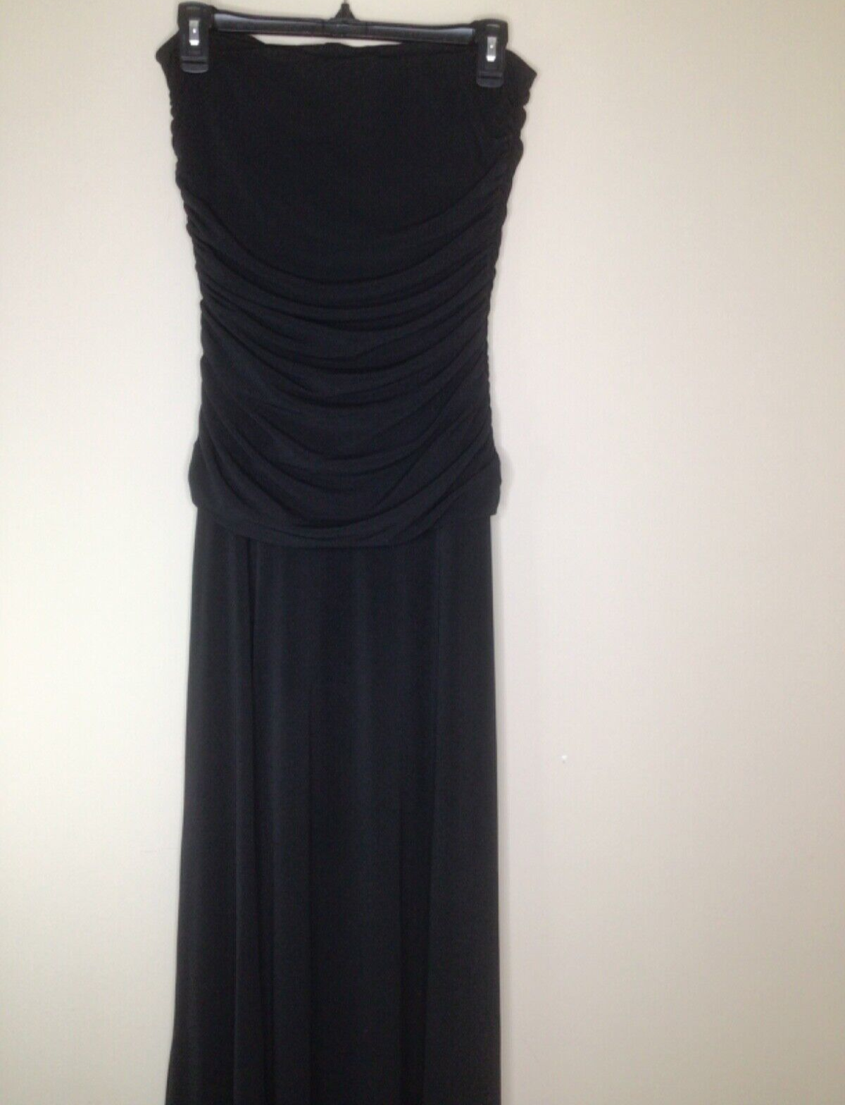 Newport News Women Size 3 Dress Gown Strapless Black Full Length Formal ...