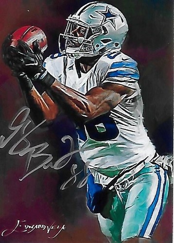 2017 OKLAHOMA STATE DEZ BRYANT DALLAS COWBOYS ART 29/50 LIMITED EDITION ...