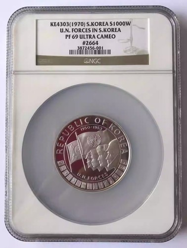 NGC PF69 KE4303 South Korea 1970 the U.N Forces in S.Korea 1000 won ...